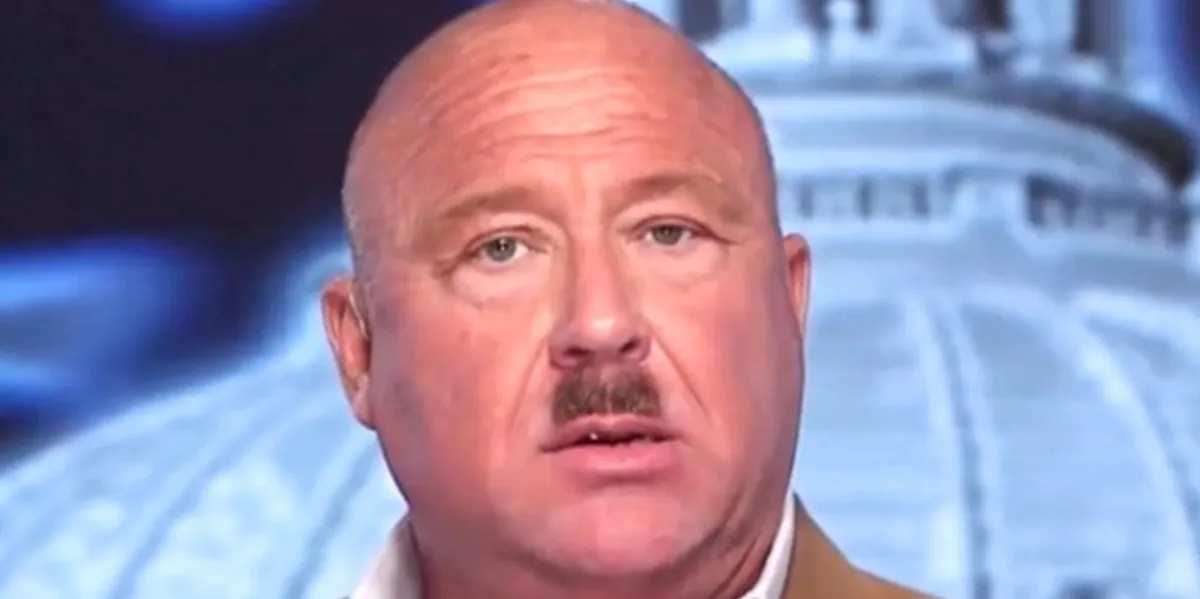 Alex Jones sports Hitler mustache - by Rob Beschizza