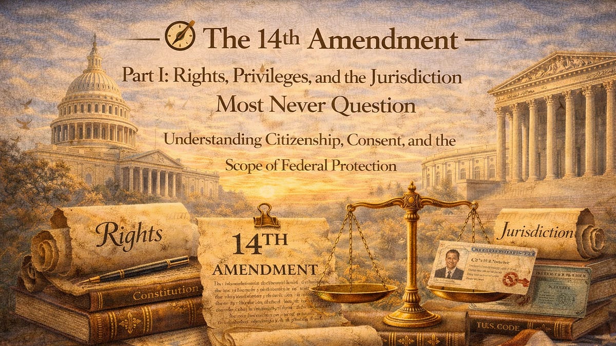 🧭 The 14th Amendment — Part I: Rights, Privileges, and the Jurisdiction ...