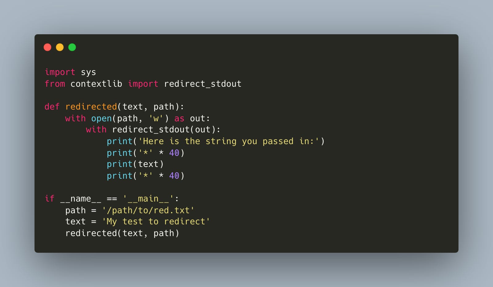 Python 101 - Redirecting stdout - by Mike Driscoll