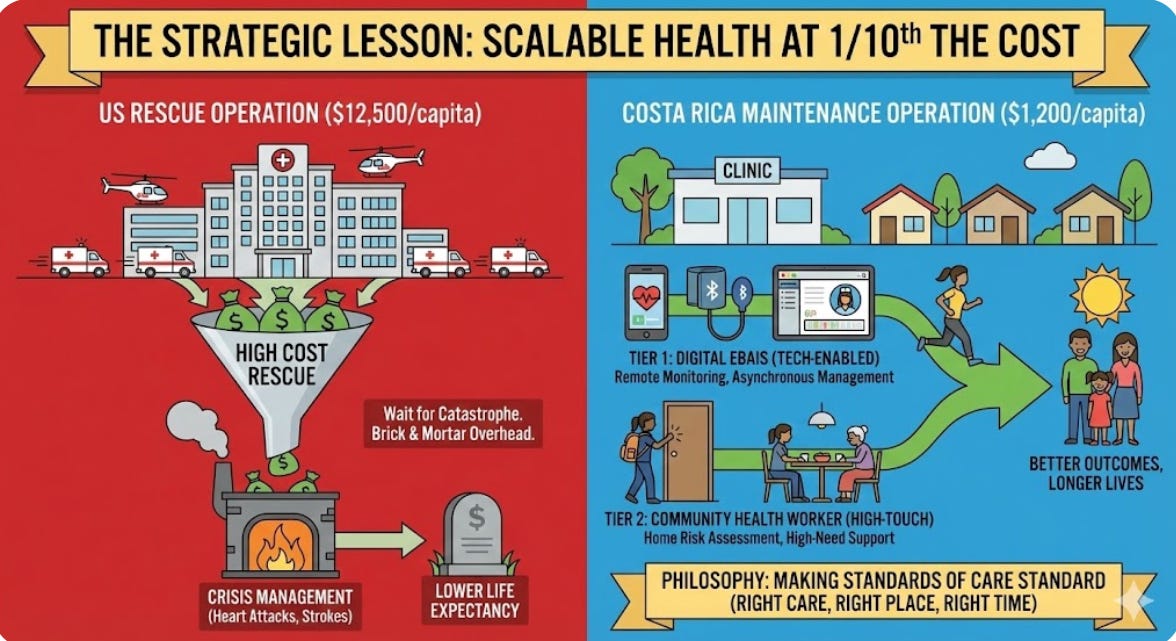 The Strategic Lesson from Costa Rica: Scalable Health at 1/10th the Cost