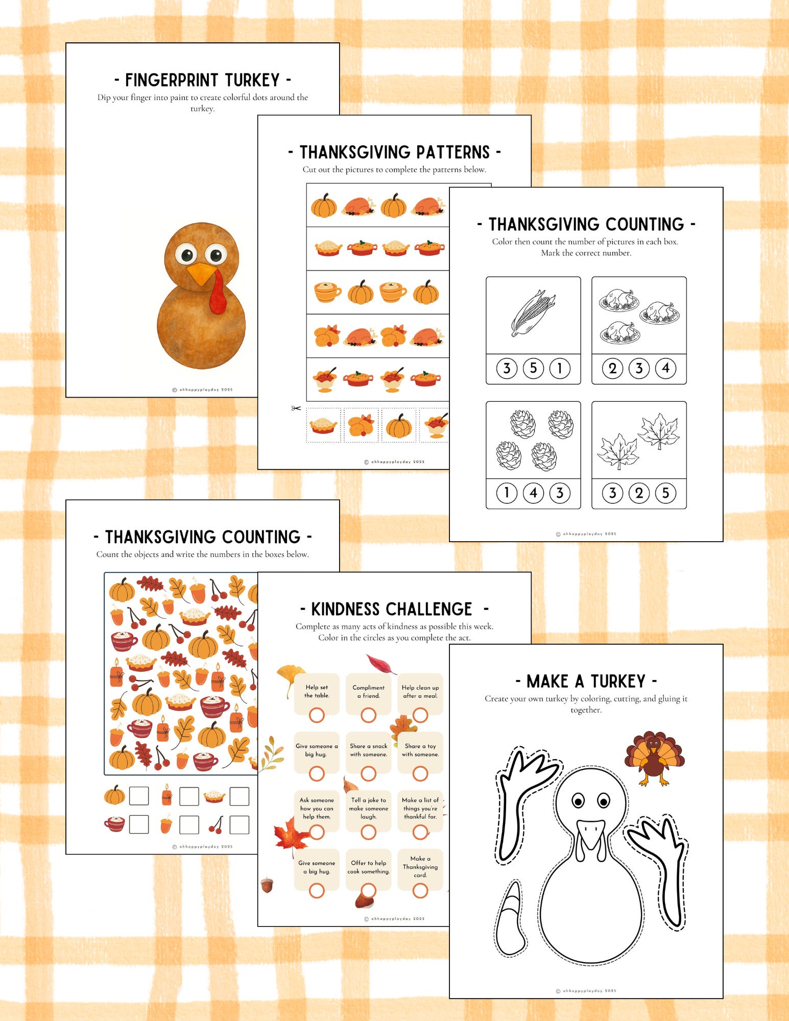 Thanksgiving Activity Pack - by Wendy | Ohhappyplayday