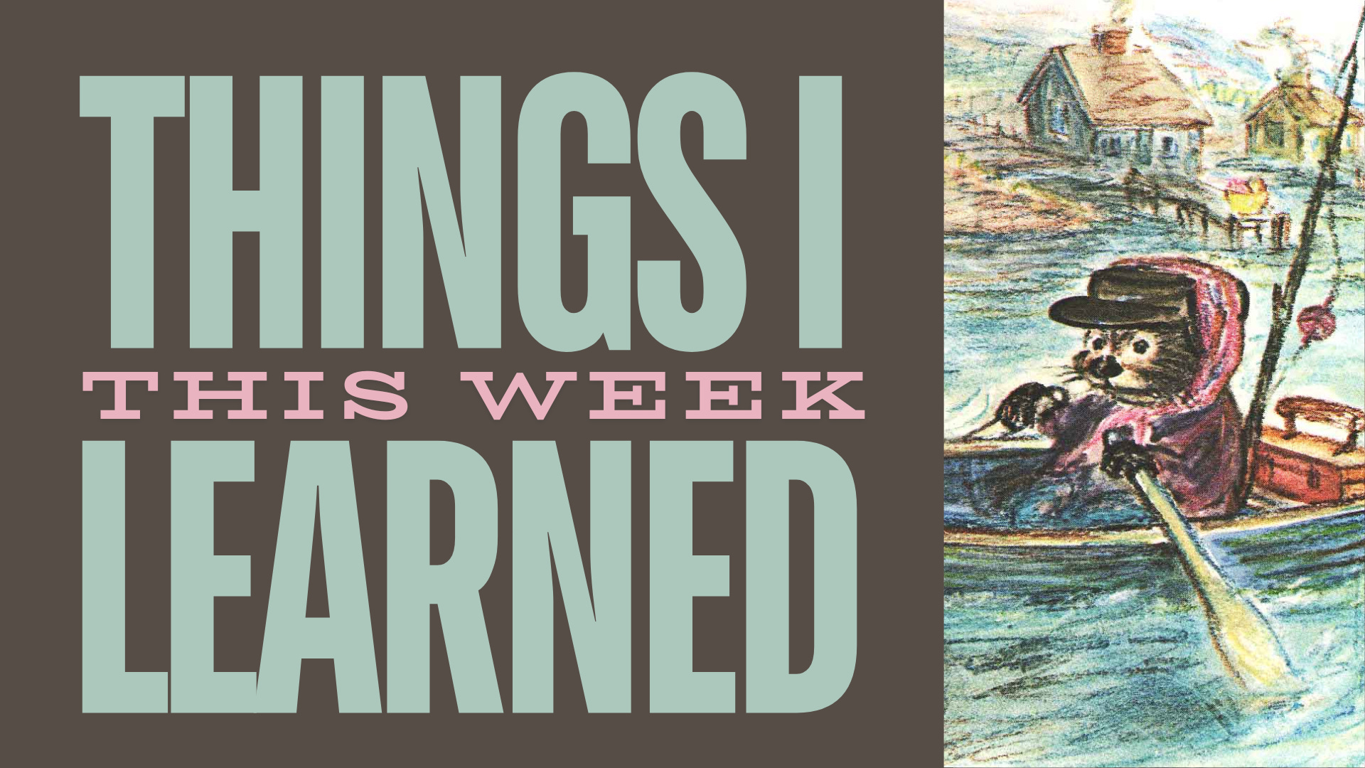 Things I Learned This Week - by Burgin Streetman