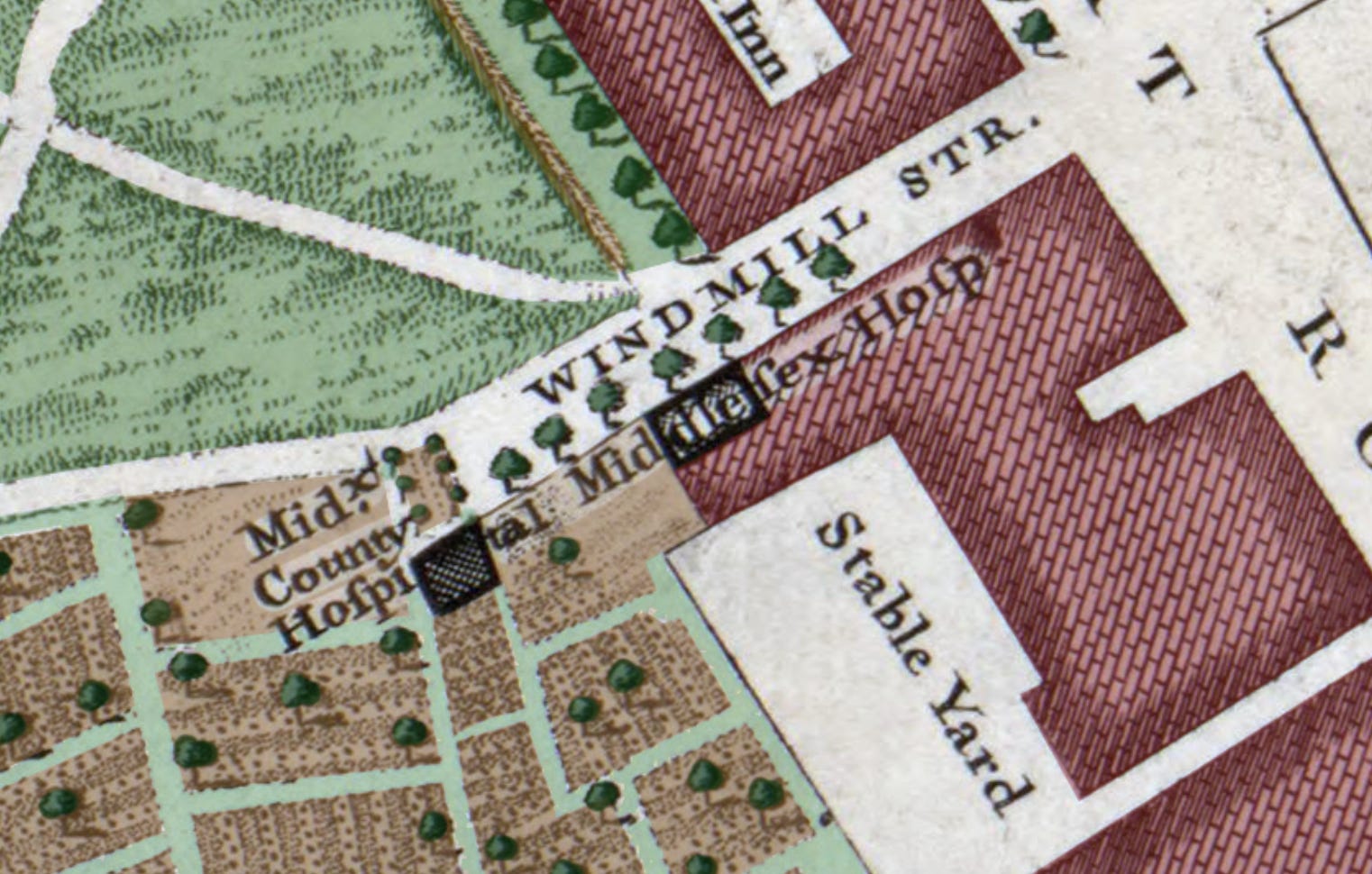 A map of Marylebone, Fitzrovia and Bloomsbury in the 18th century, in ...