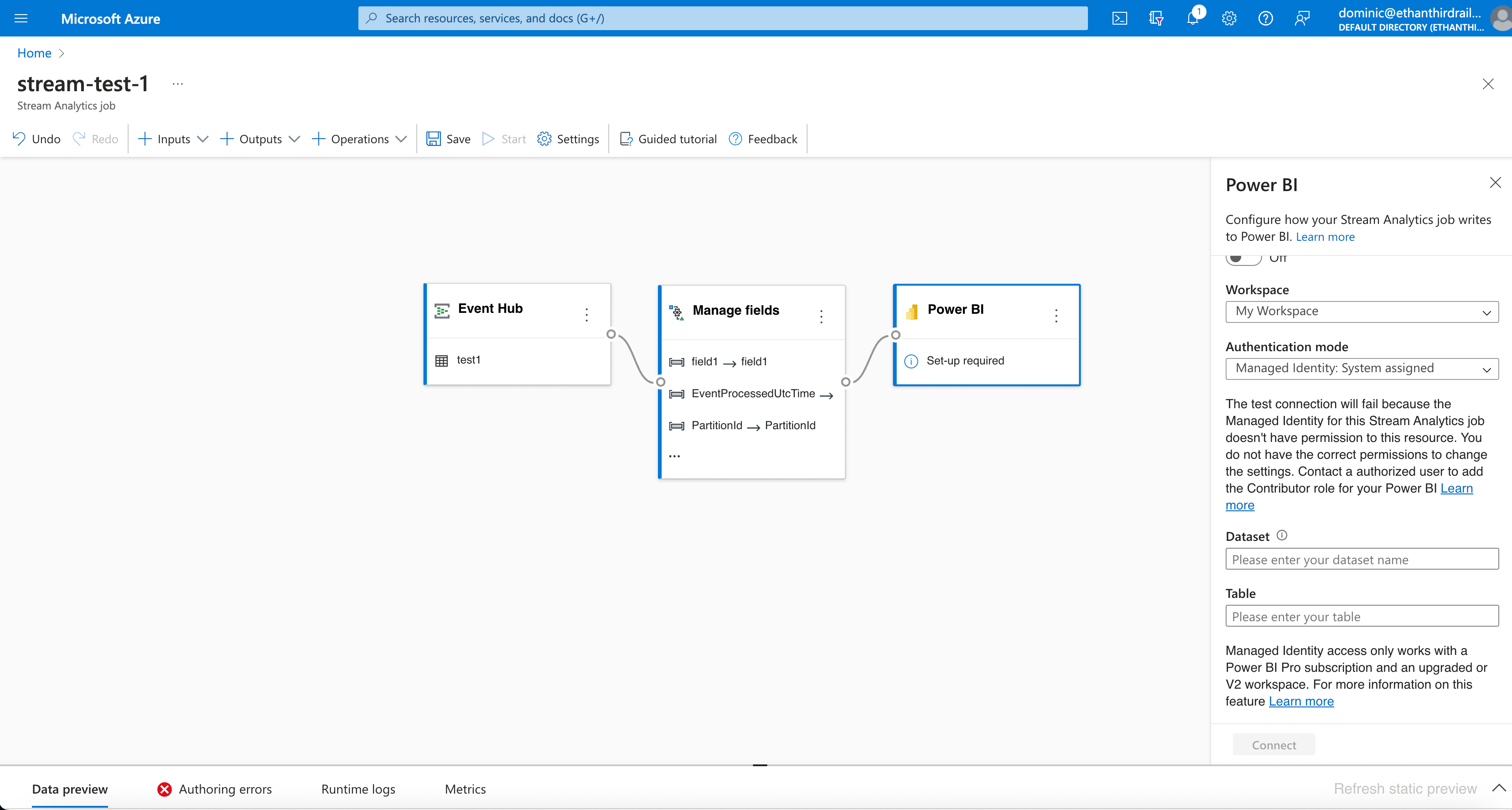 Using Azure Event Hub with Power BI for real-time analysis