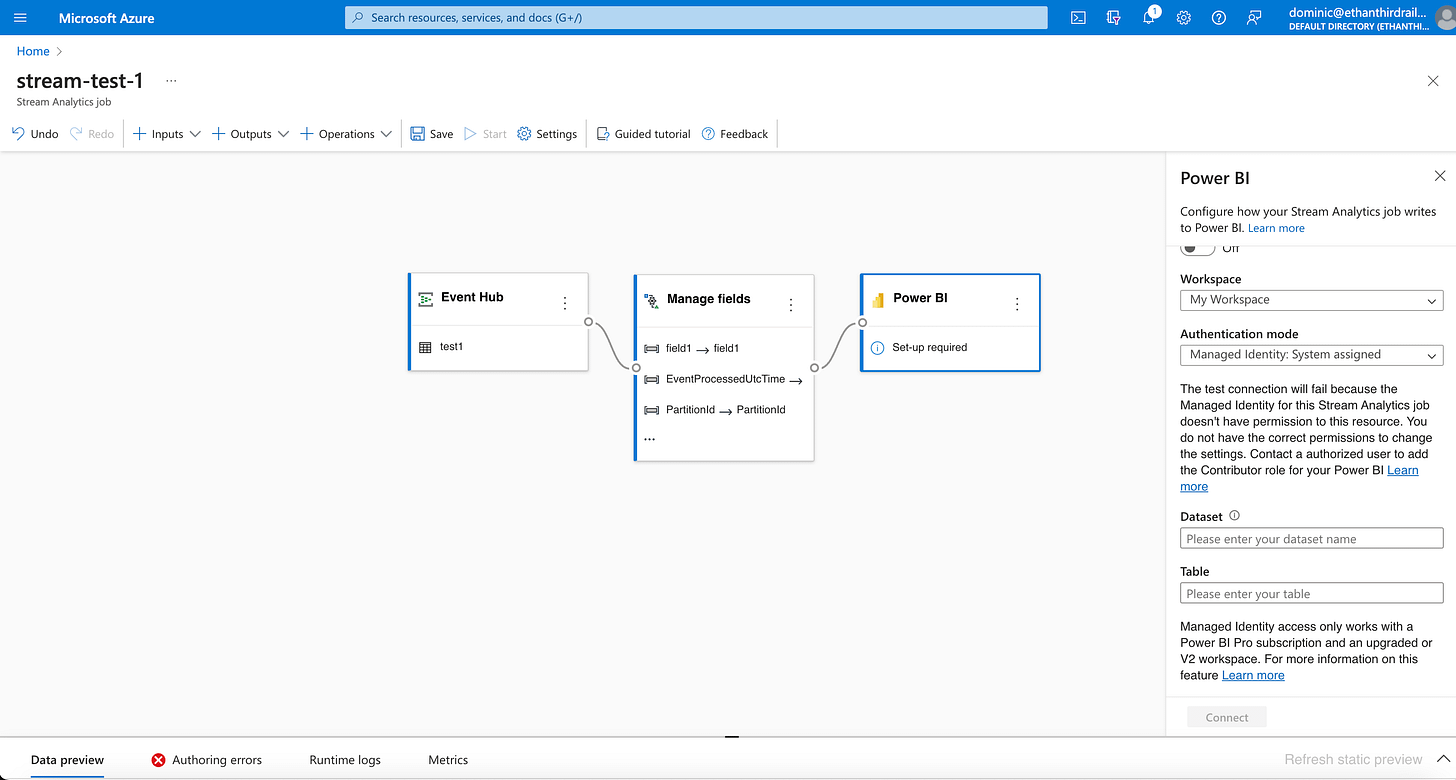 Using Azure Event Hub with Power BI for real-time analysis