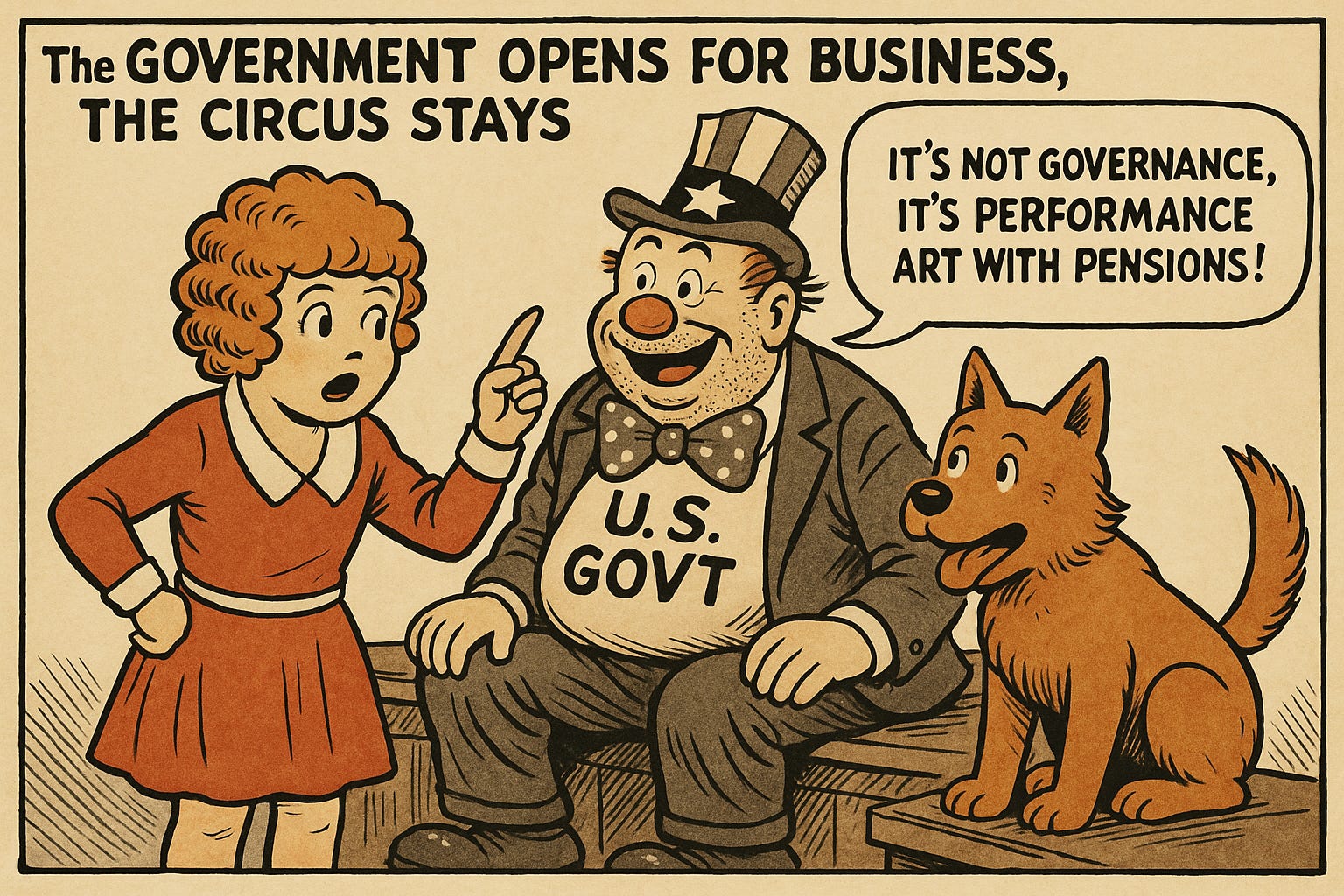 The Government Opens for Business, the Circus Stays