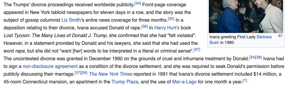 IVANA TRUMP'S RELATIONSHIP TO THE EPSTEIN SAGA