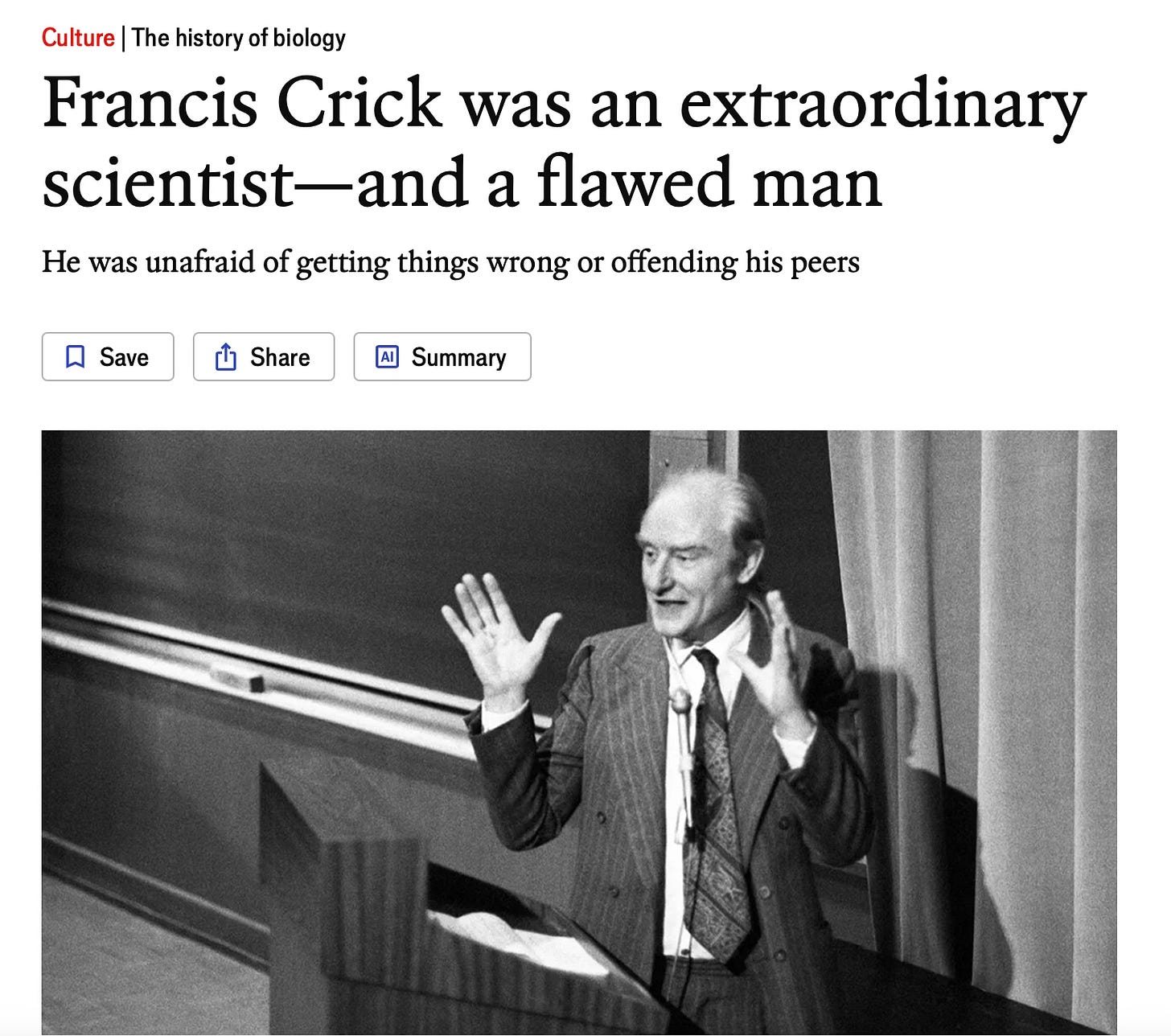 The Story of Francis Crick, a new masterpiece biography by Matthew Cobb