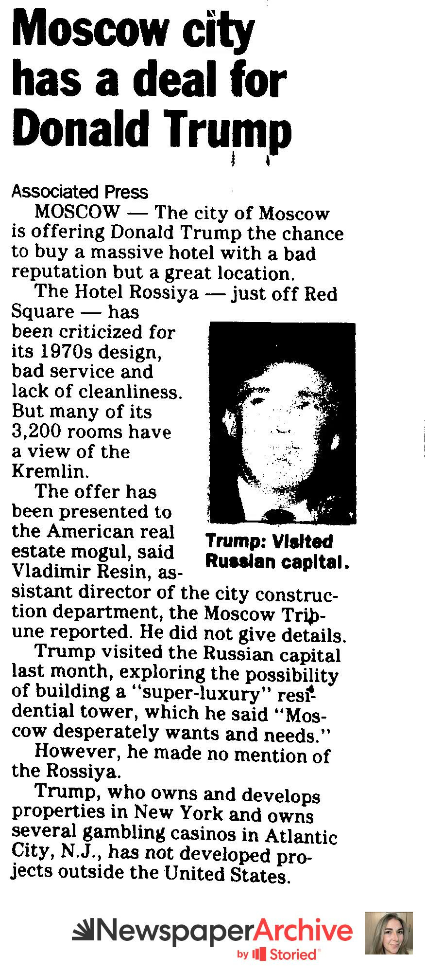 The Archive: Why Was Trump Meeting Moscow Officials the Same Month They ...