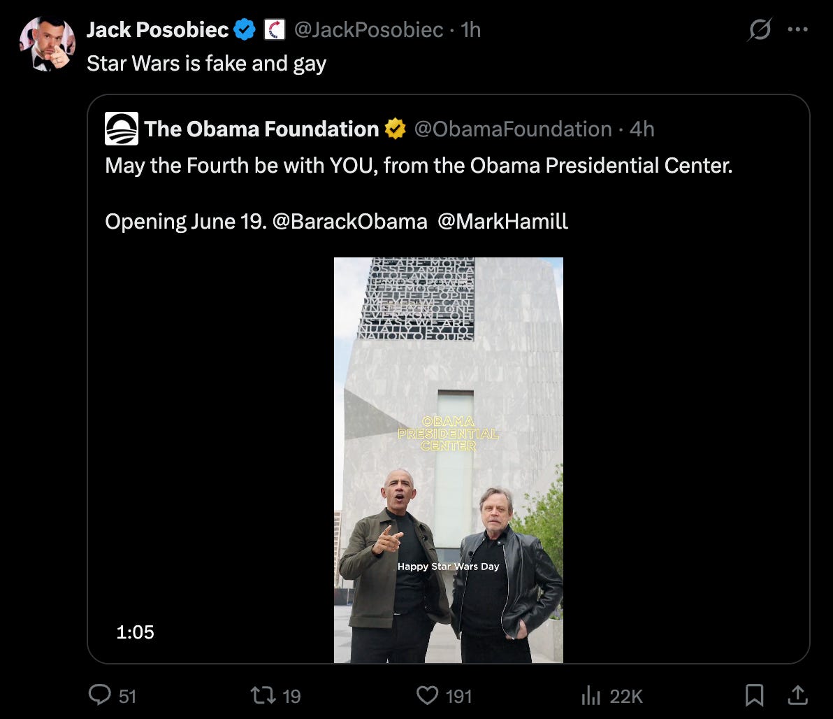 Obama and Mark Hamill Film May the 4th Promo for Presidential Center as ...