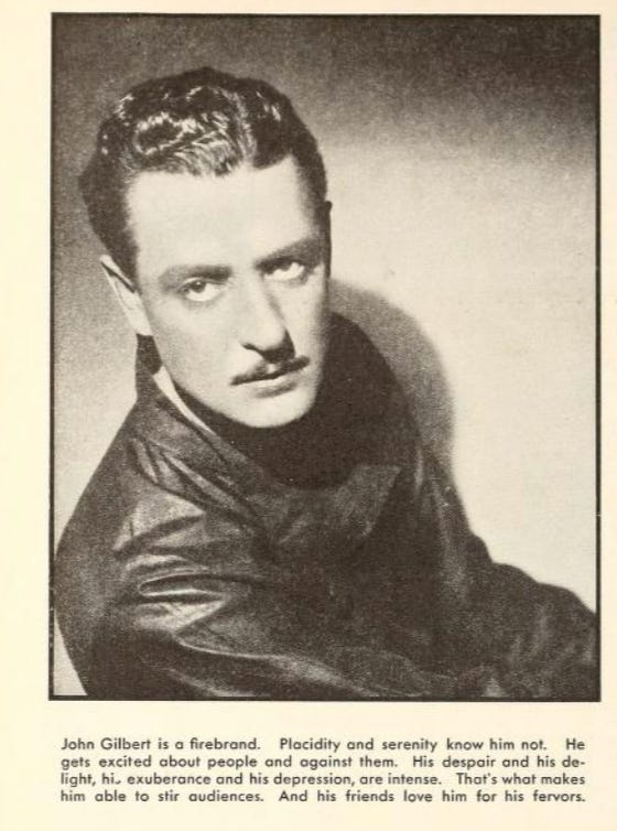 Your Silent Face: John Gilbert - by Marya E. Gates