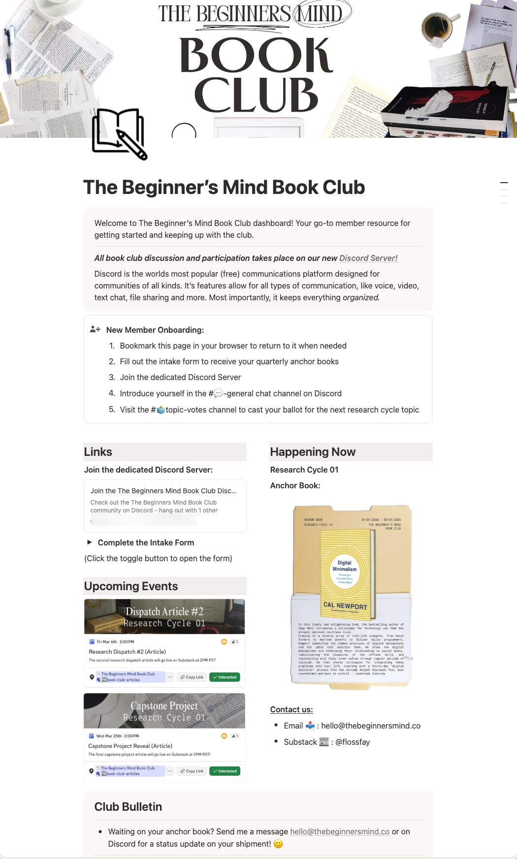 An Inside Look at the Book Club Dashboard & Discord – The Beginner's ...