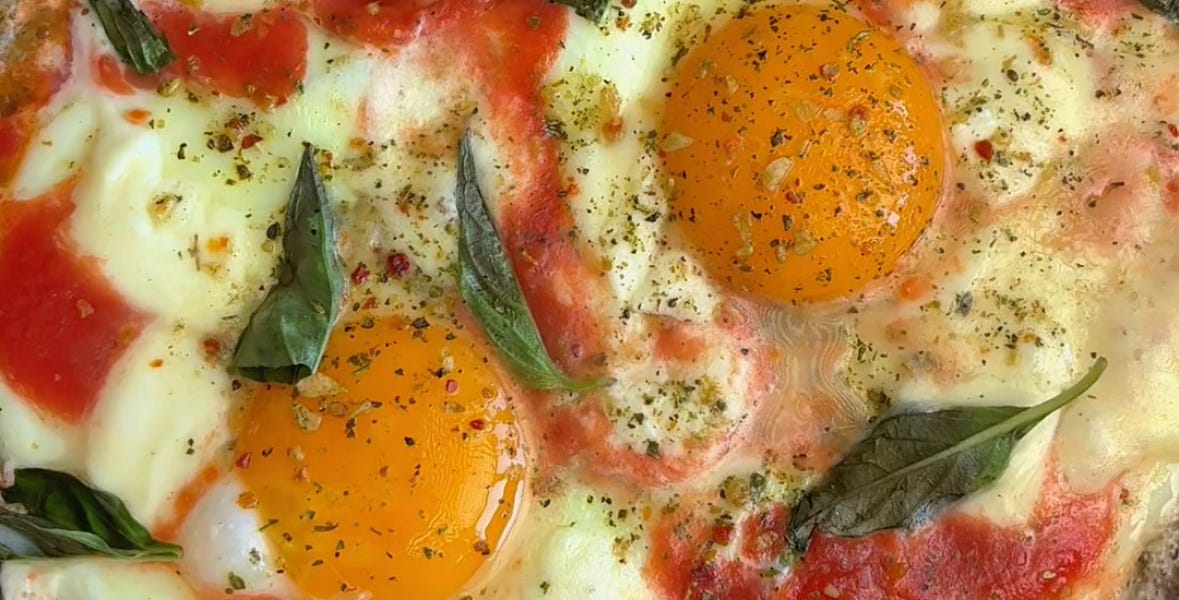 Crispy Rice Paper Margarita Pizza Eggs - by Chef Josh Gale