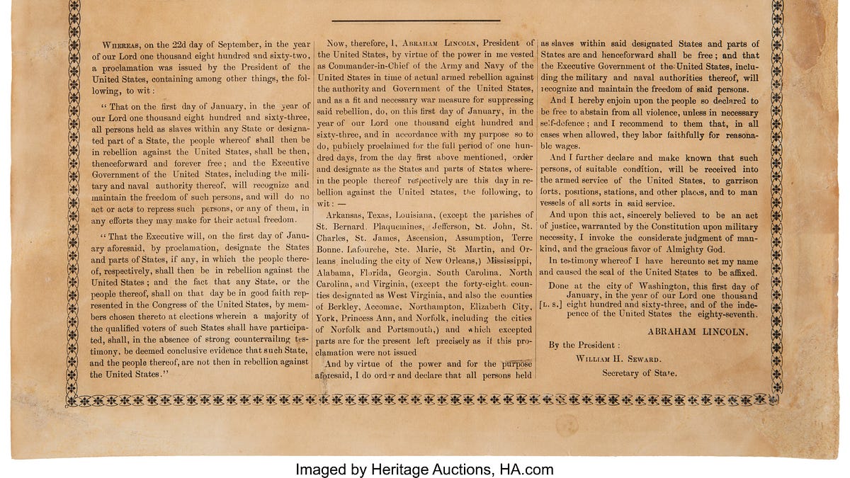 emancipation proclamation bbc bitesize