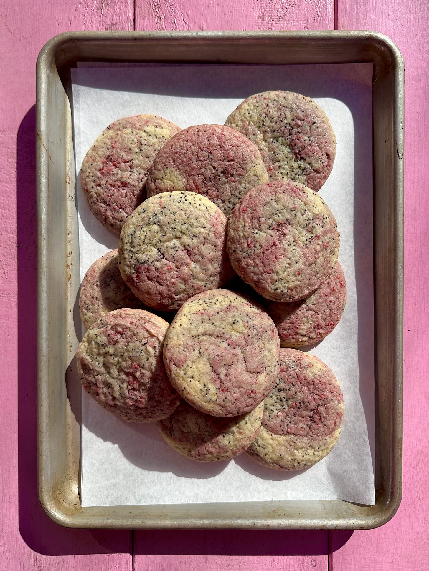 Raspberry Poppy Seed Chamomile Cookies - by Jordan Smith
