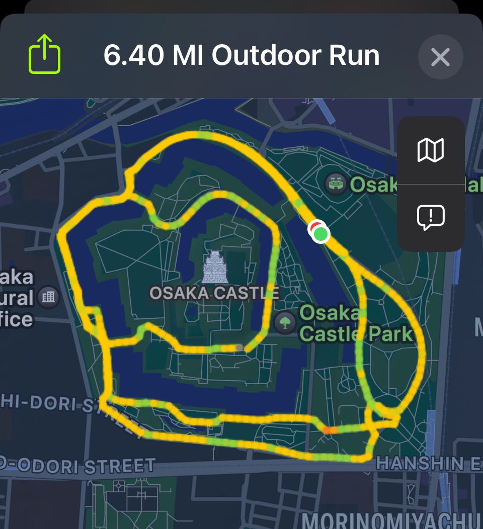 Micro-trip report: A 10K run around Osaka Castle
