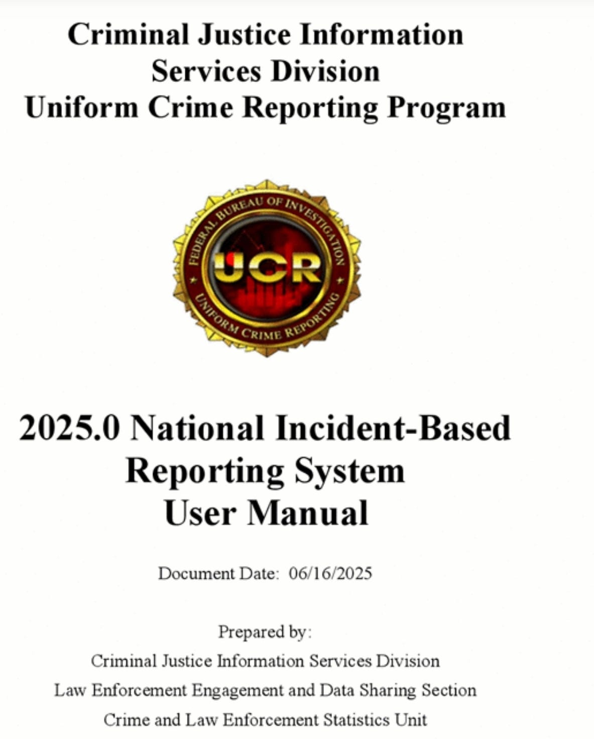 Fbi Uniform Crime Reporting Data