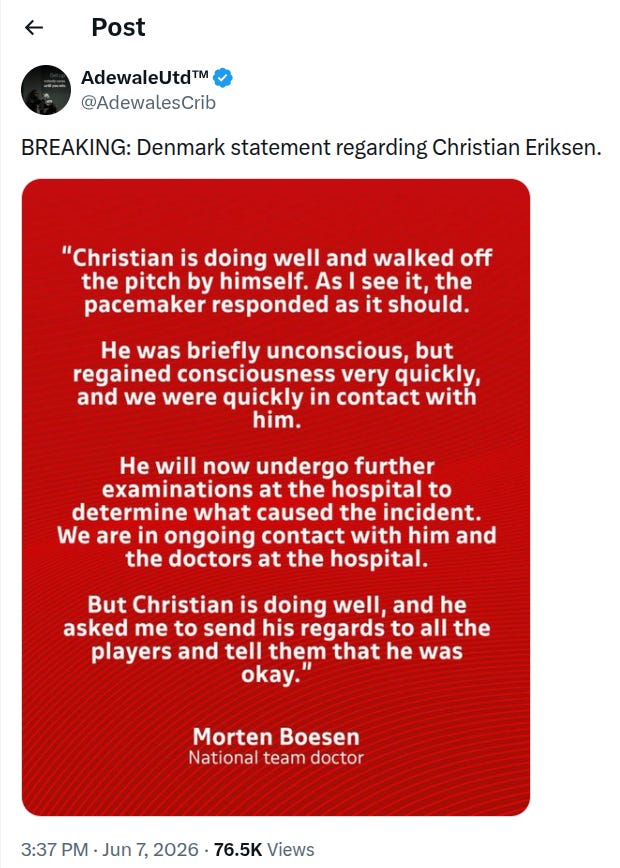 BREAKING: COVID-Vaccinated Christian Eriksen COLLAPSED During Denmark ...