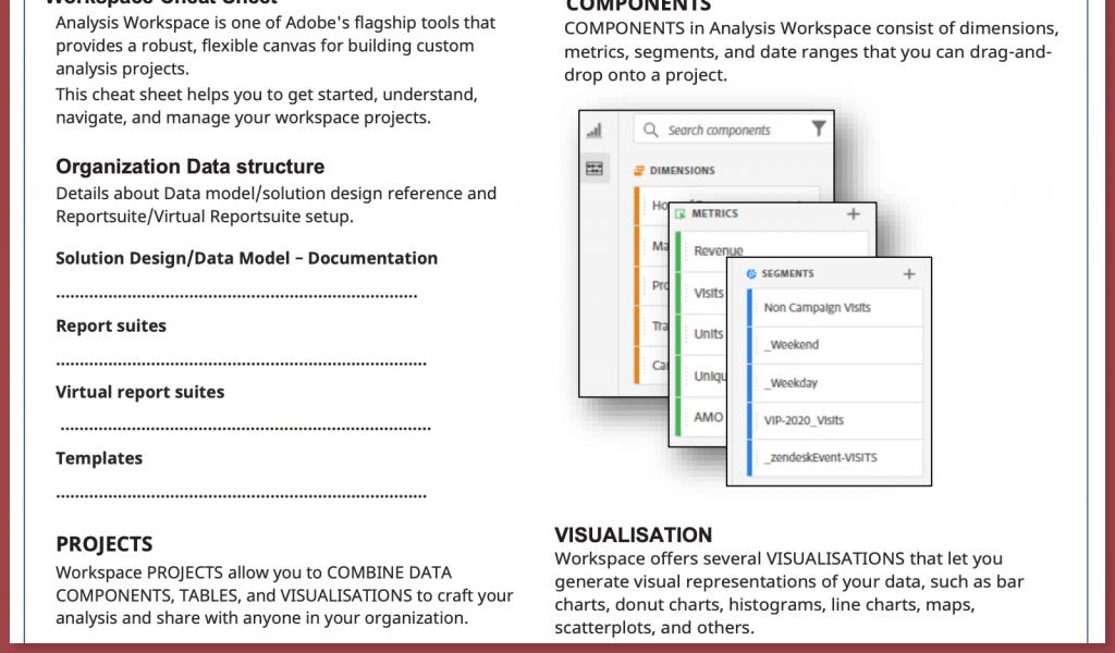 Adobe Analytics Workspace: Beginners Cheat Sheet (Download)