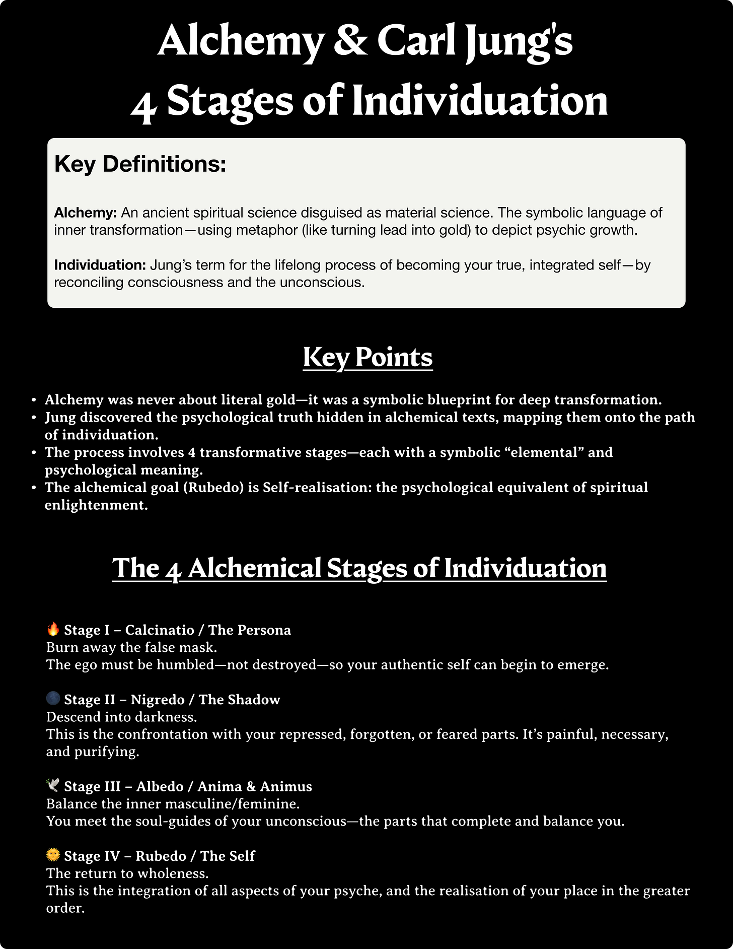 Alchemy & Carl Jung's 4 Stages of Individuation