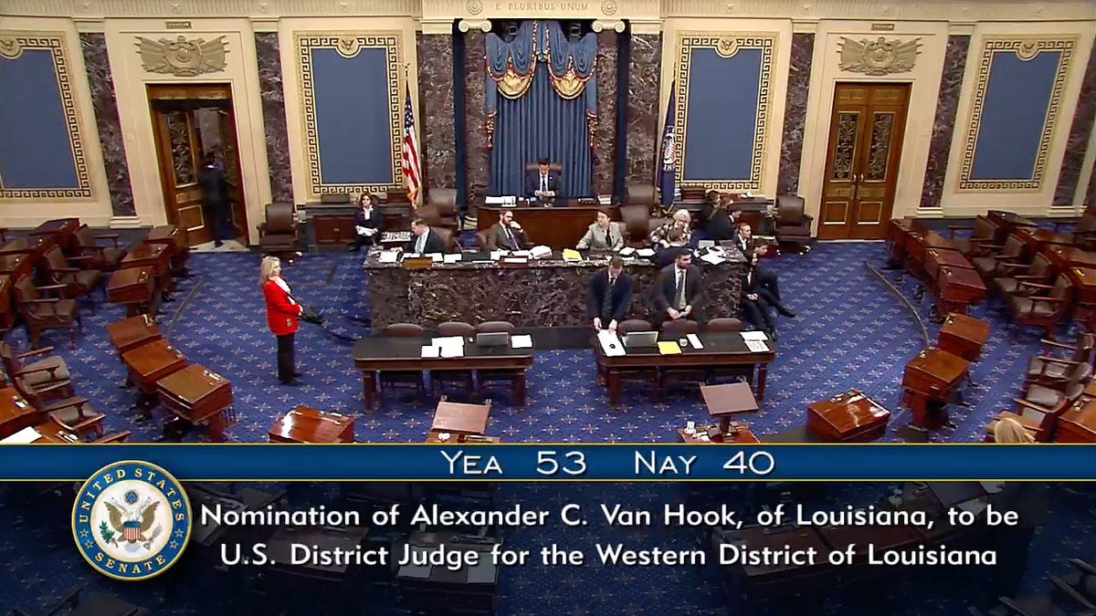With Democratic Support, Senate Confirms Trump’s Tenth Louisiana ...