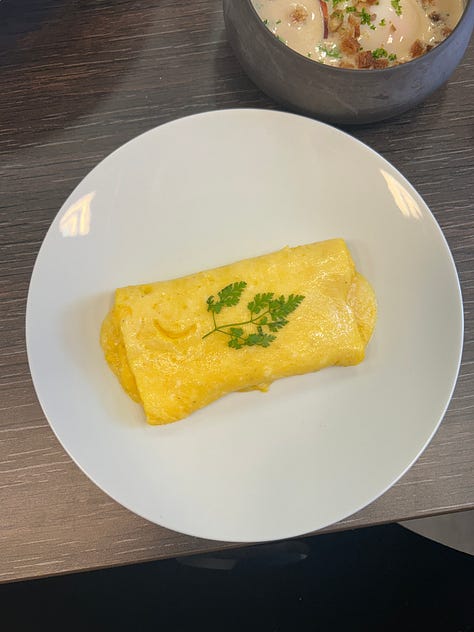 une omelette baveuse