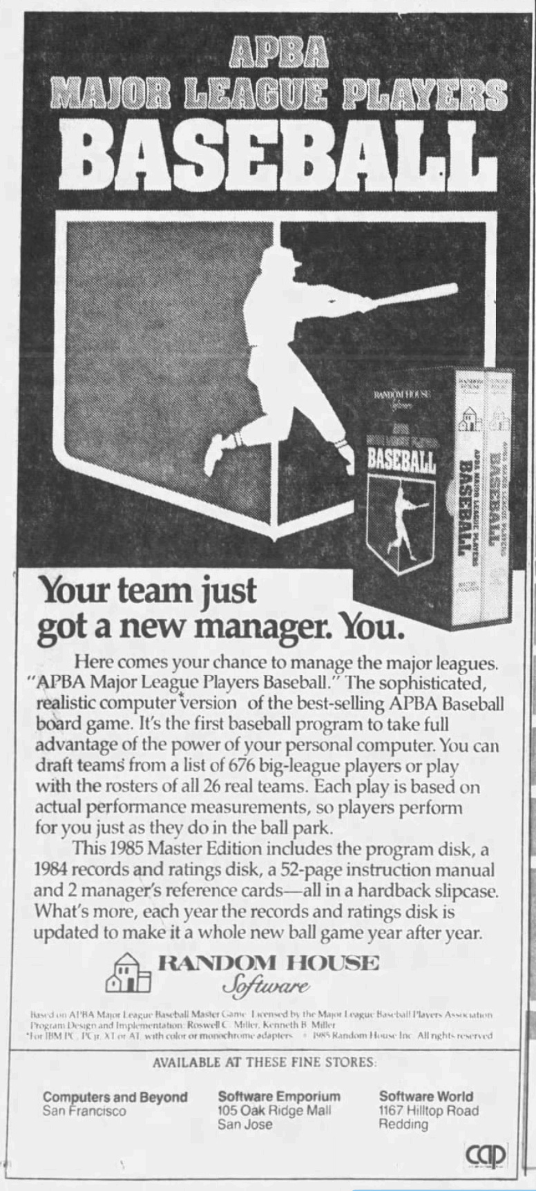 Early APBA Baseball Computer Coverage - by Daniel Evensen