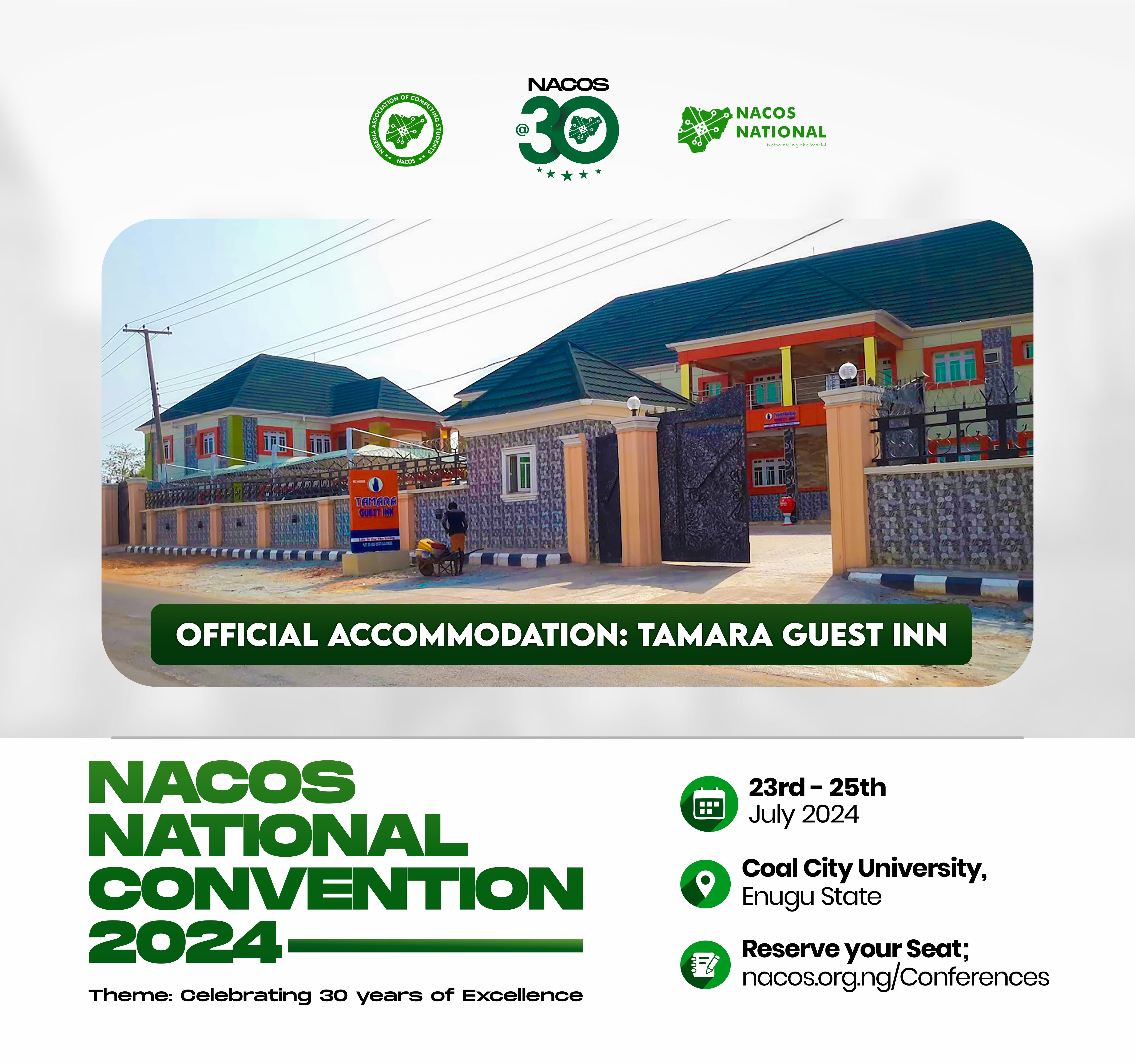 🚨 Official Accommodation Announcement for the 2024 NACOS National Convention!