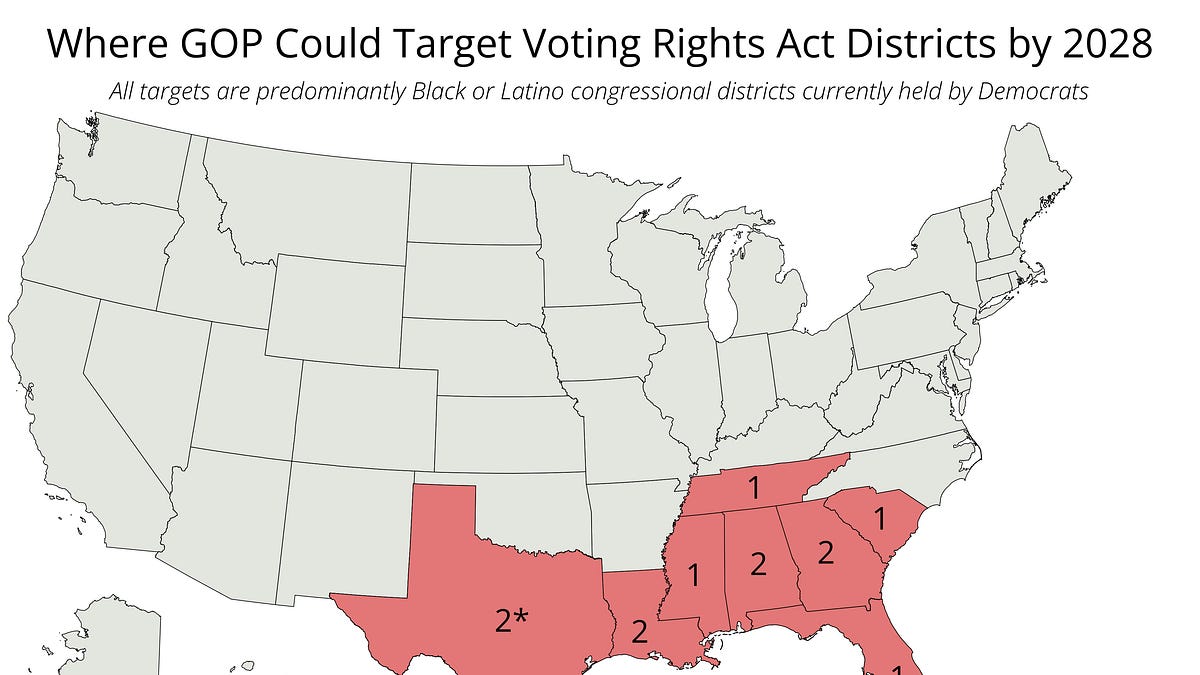 With the VRA gutted, the GOP could target over a dozen Black and Latino ...