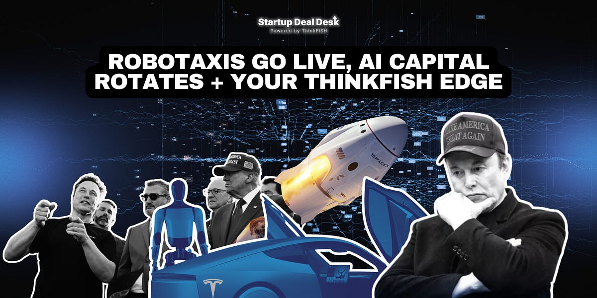 🚦Robotaxis Go Live, AI Capital Rotates + Your ThinkFISH Edge