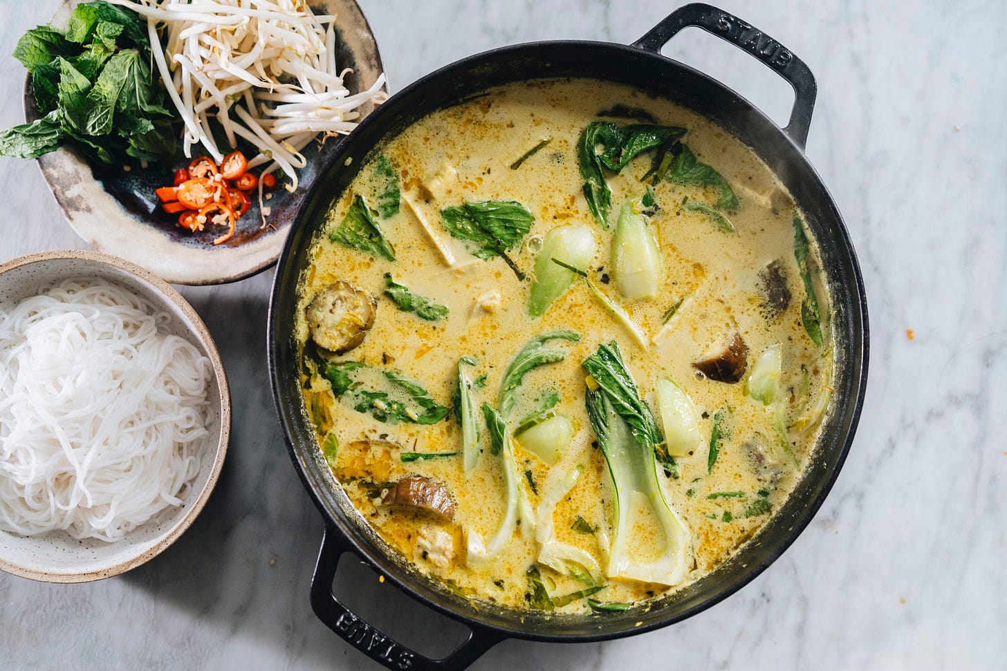 Vegan nom banh chok (Khmer noodles) - by Hetty Lui McKinnon