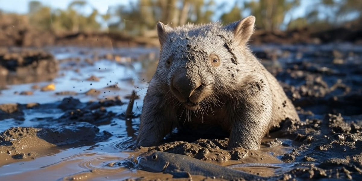 Wally Wombat's Muddy Mess