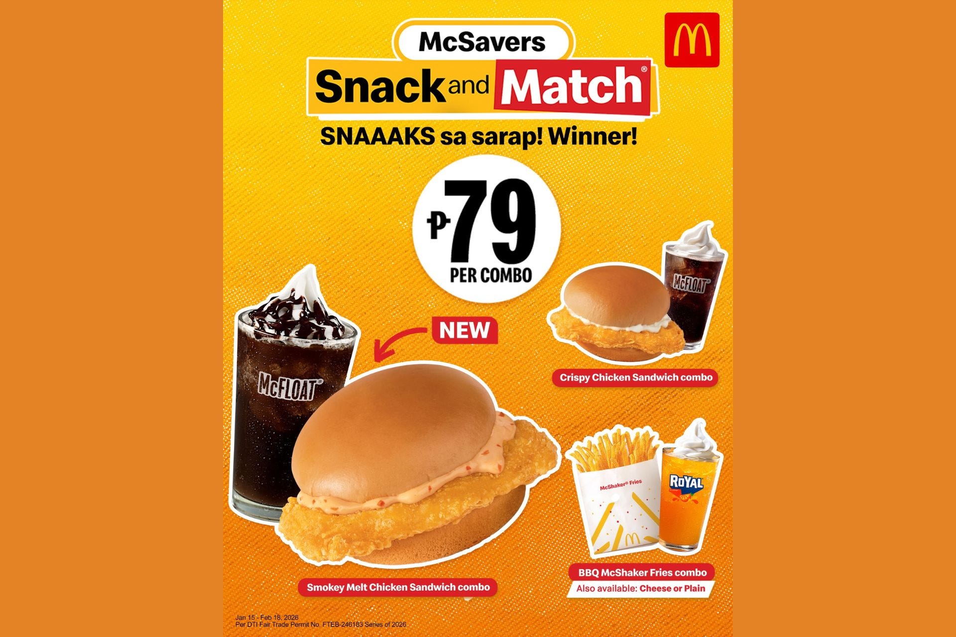 McDo McSavers Snack and Match returns: enjoy these combos for 79 pesos