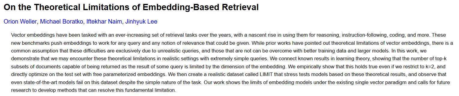My Take on DeepMind's Theoretical Limits of Embedding-Based Retrieval Paper