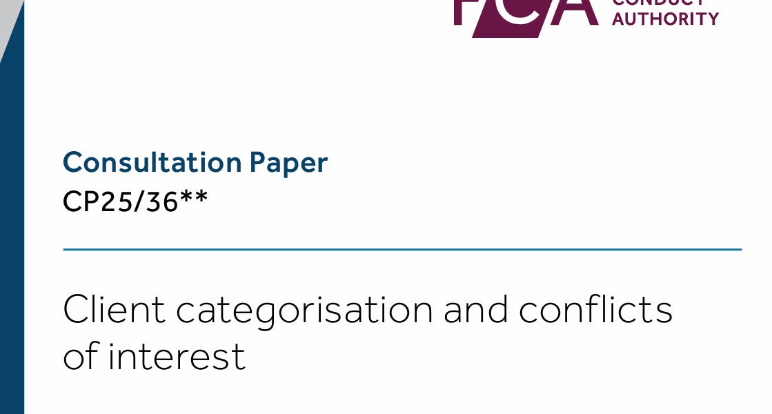 FCA CP25/36 consultation on client categorisation