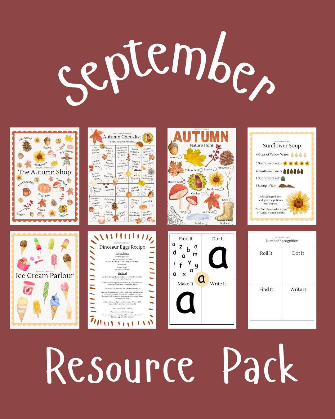 The September Resource Pack - Play Days With Jess