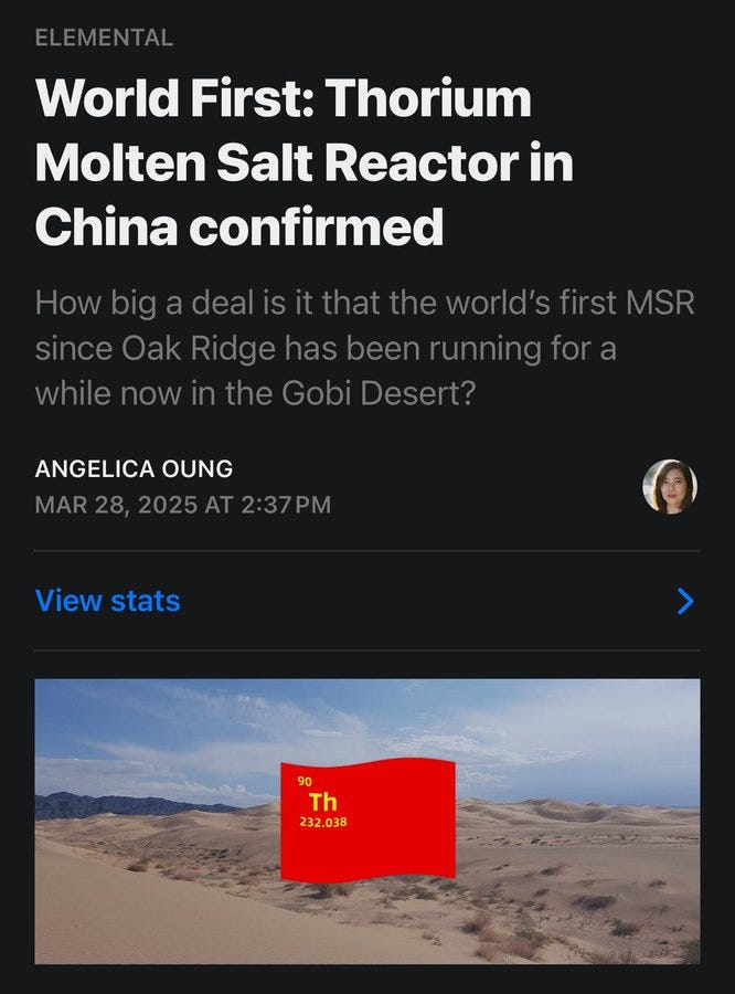 Why China's Thorium-Fueled TMSR-LF1 Reactor is a Really Big Deal