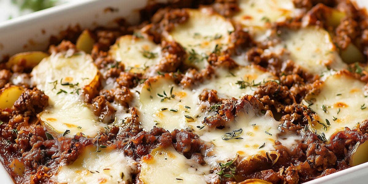 Easy and delicious baked potatoes with the sauce “al ragu”