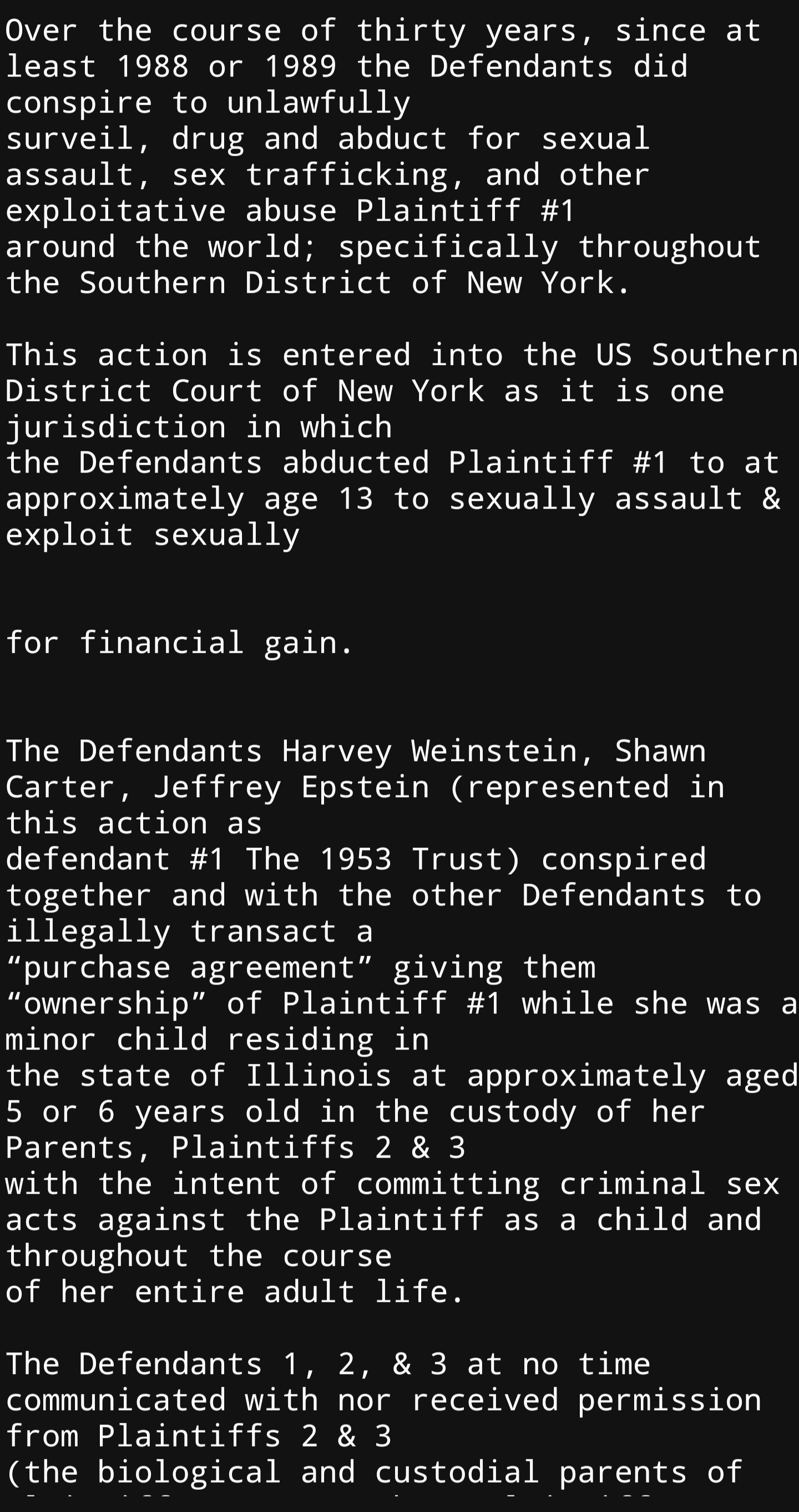 Latham v. Epstein, Weinstein, and Jay-Z: Allegations of Trafficking, Exploitation, and a Cover ...