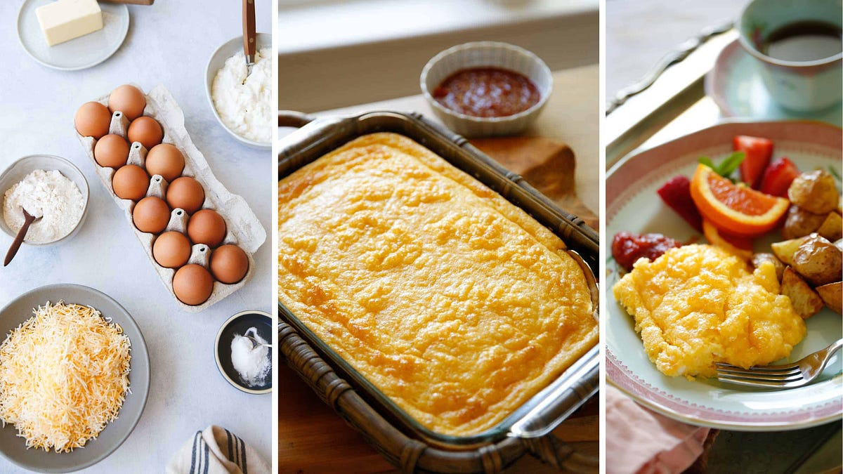 Puffy Egg Bake Casserole - Entertaining with Beth