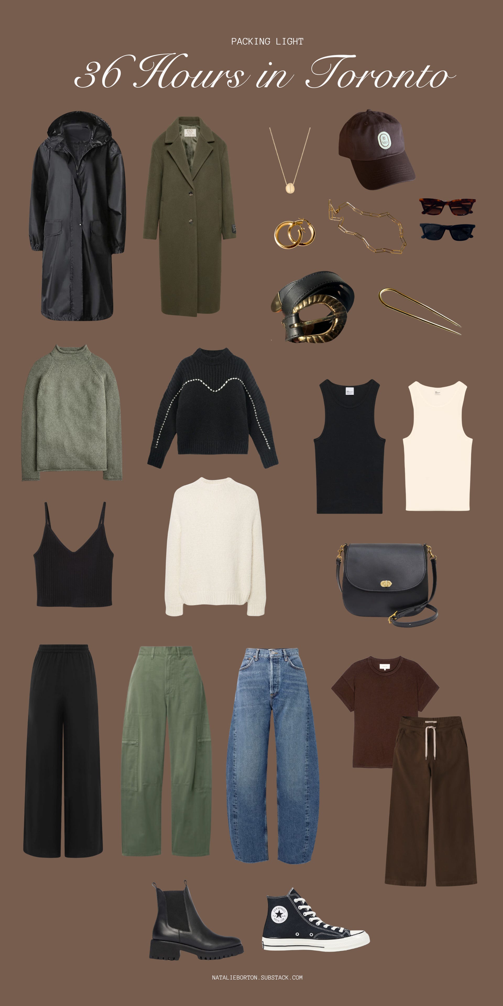 What I Packed for 36 Hours in Toronto - by Natalie Borton