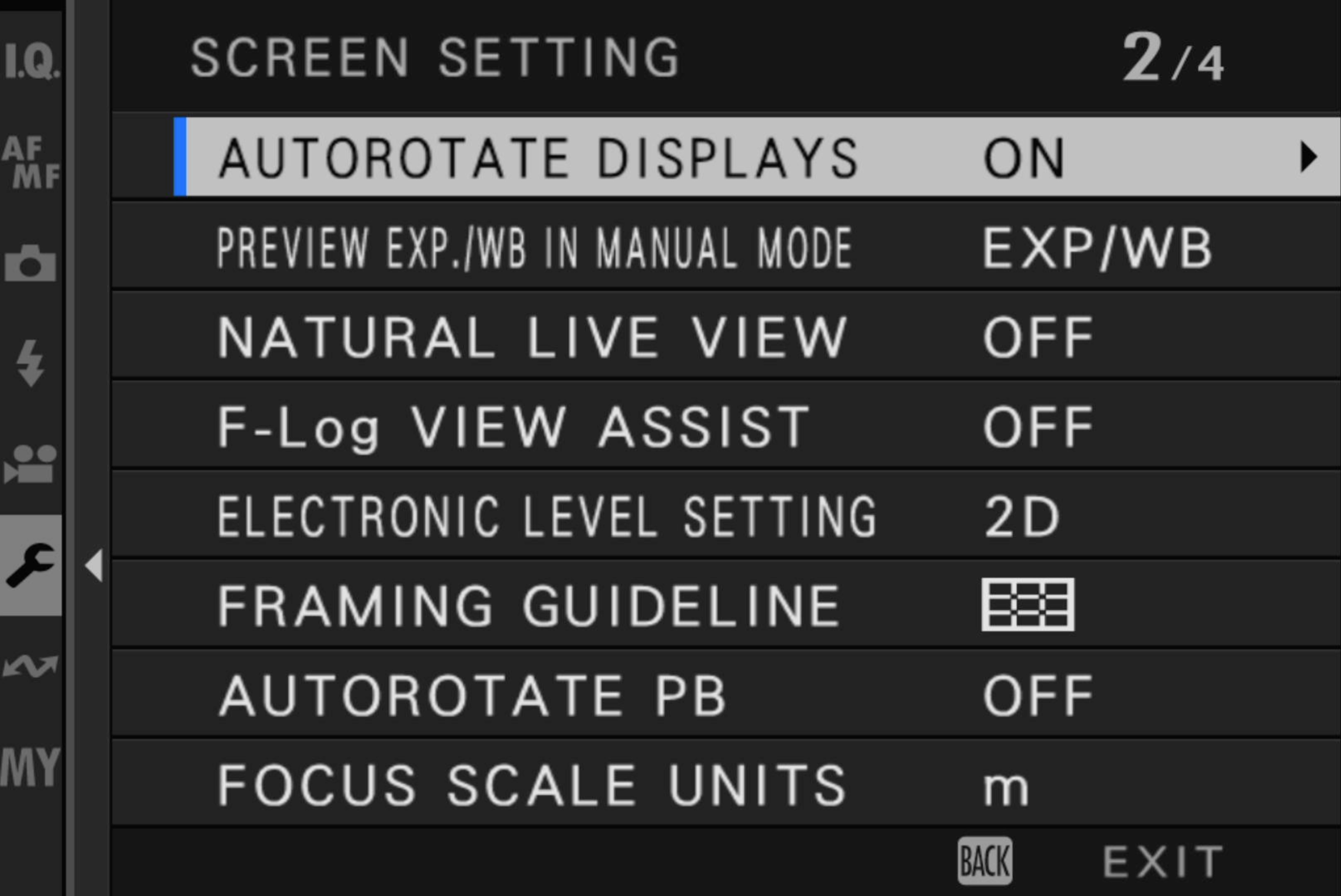 Fujifilm X Series Fuji X-T5: Understanding Screen Setting Menu (Post 1/2)