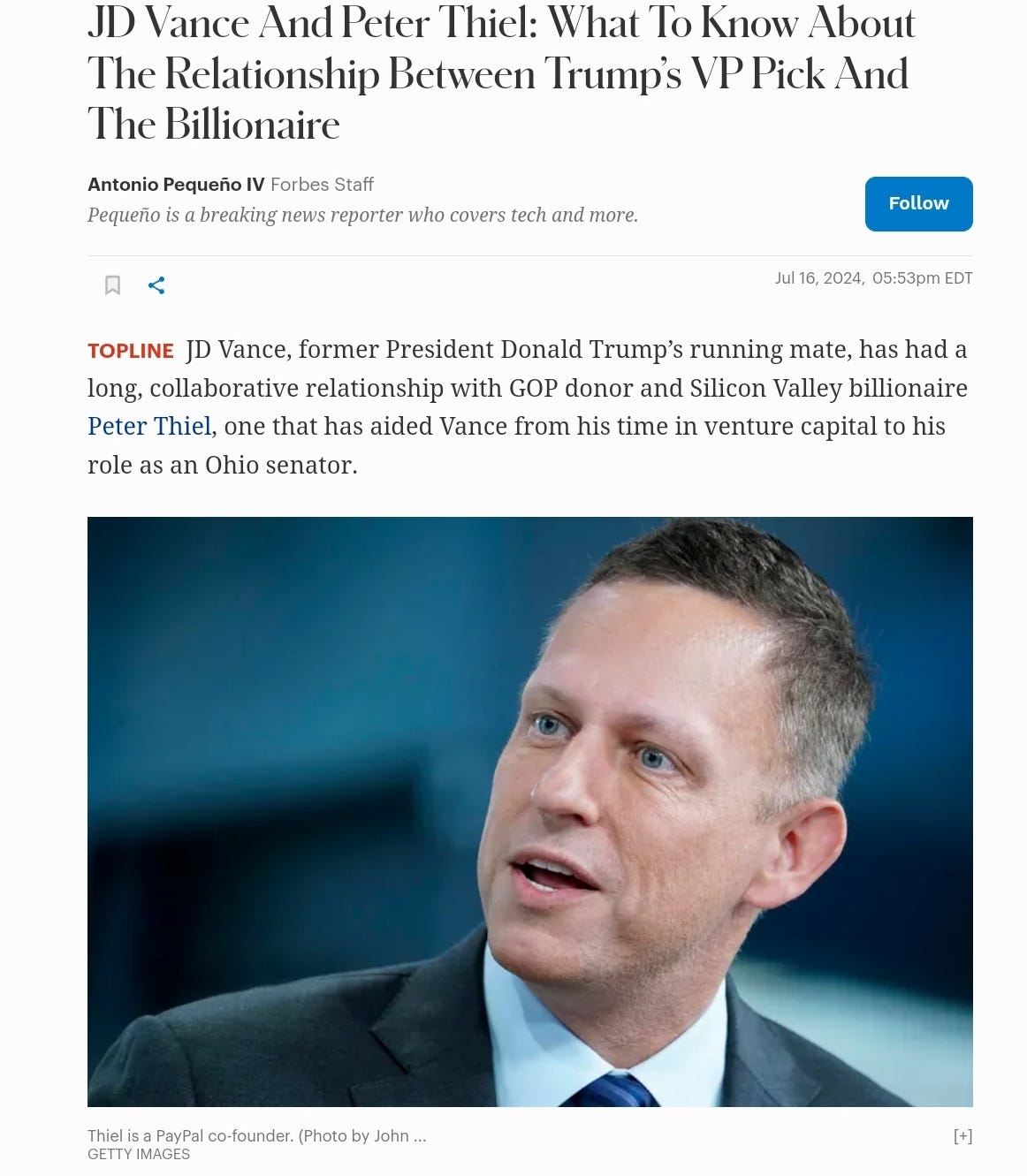 JD VANCE AKA JAMES HAMEL FUNDED BY PETER THEIL & GOOGLE CEO ERIC ...