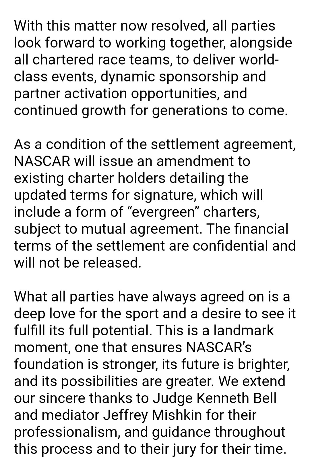 It's Over! ...NASCAR Settles with 23XI/Front Row Motorsports!