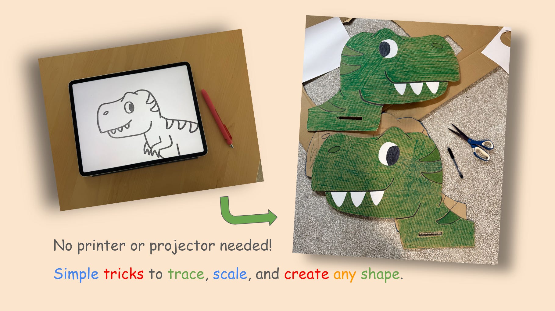 How I Drew a Giant T. Rex Without Knowing How to Draw