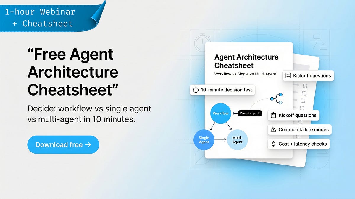 Make the workflow vs agent vs multi-agent decision in minutes.