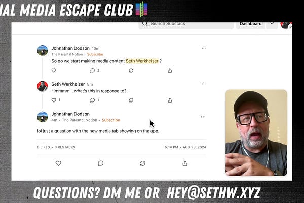 SOCIAL MEDIA ESCAPE CLUB | Seth Werkheiser | Substack