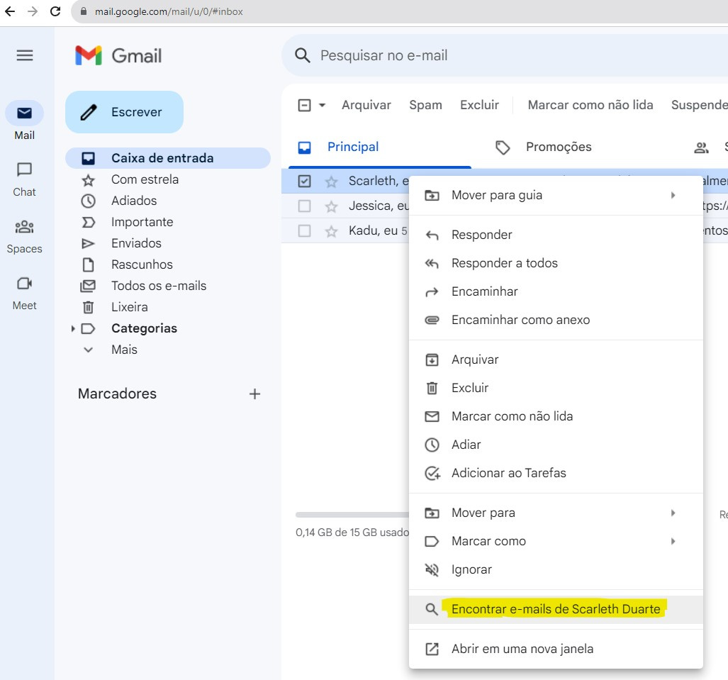 Como ordenar a Caixa de Entrada no Gmail por remetente, assunto e mais