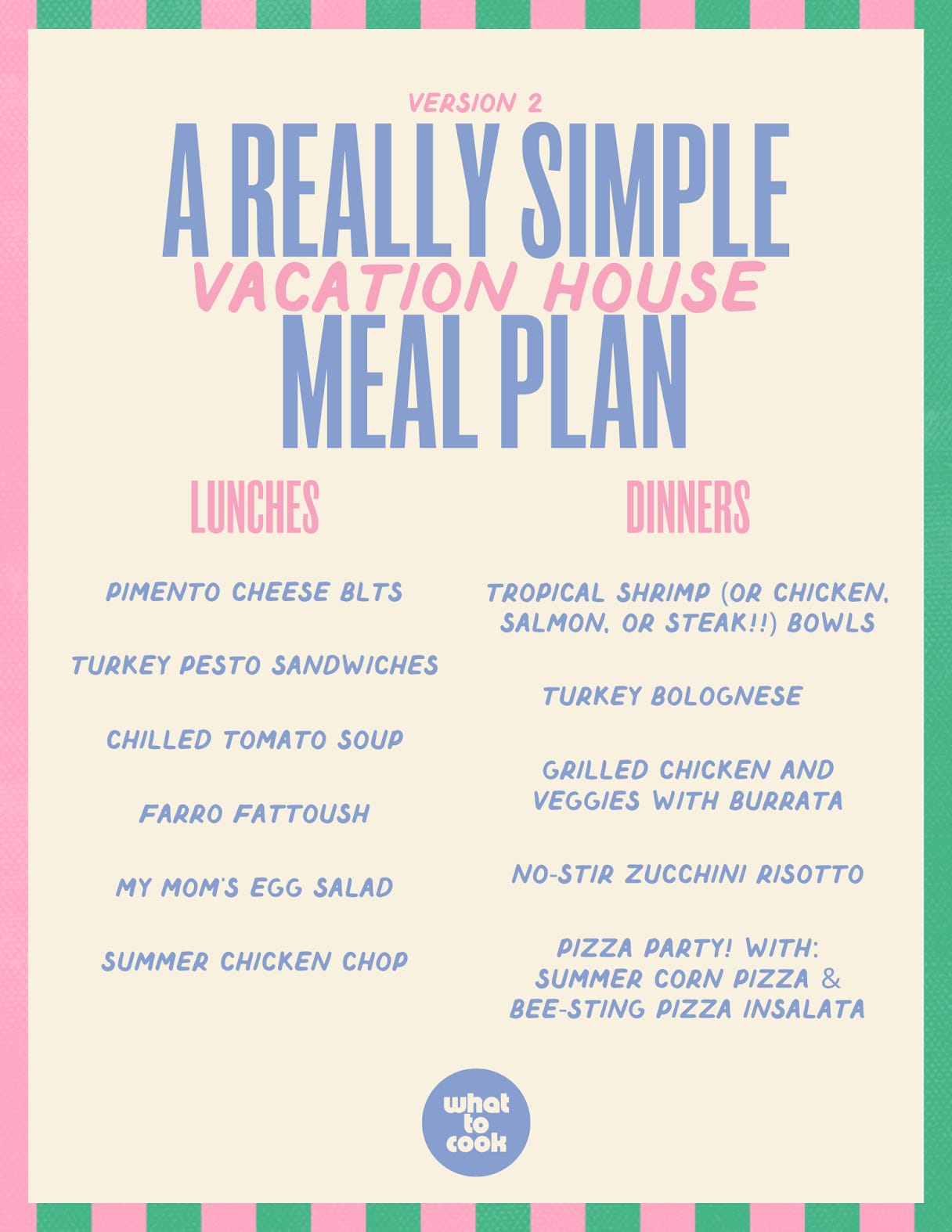 what to cook at a vacation house v.2
