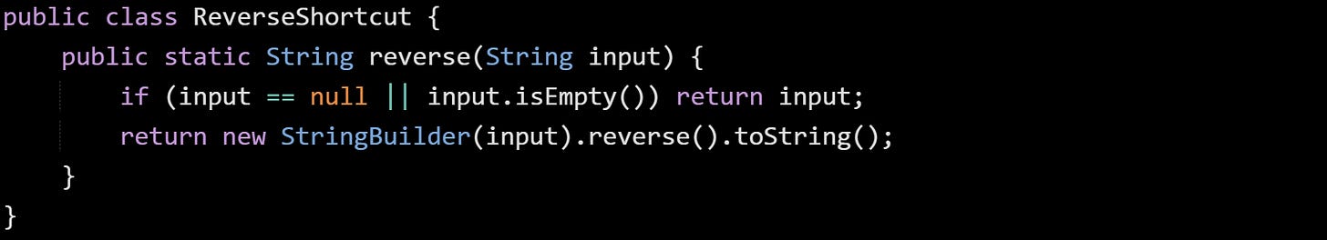 Reversing a Word or Sentence Using Java Code